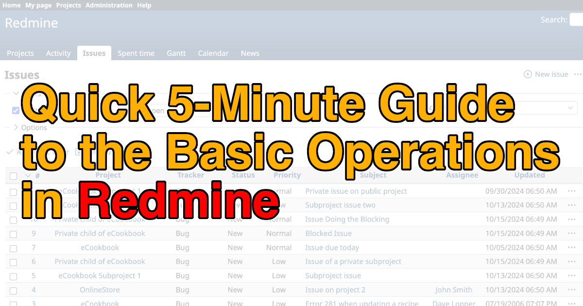 Quick 5-Minute Guide to the Basic Operations in Redmine | Redmine Advisor